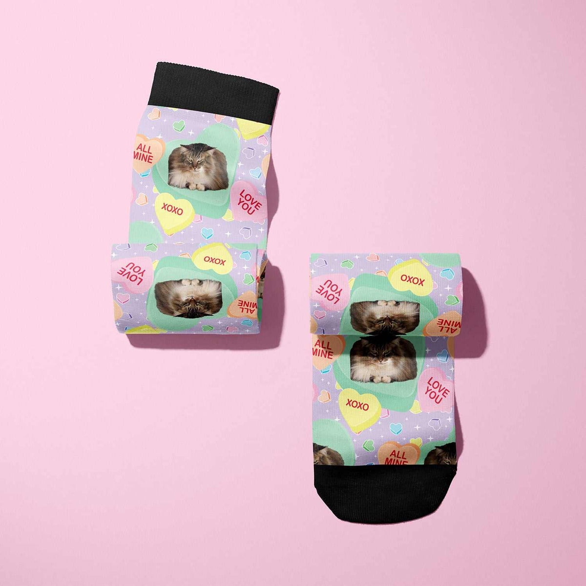 Custom Socks: Candy Hearts – dreamers & schemers